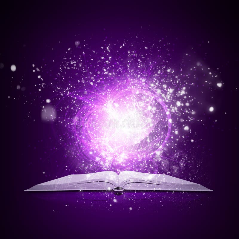 Old Open Book with Magic Light and Falling Stars Stock Illustration ... Old Open Book with Magic Light and Falling Stars Stock Illustration ...