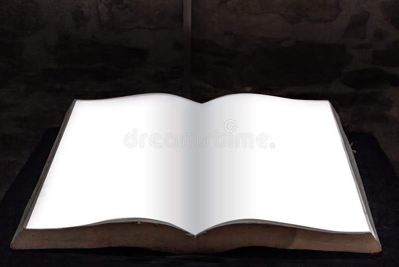 Old Open Book with White Pages Stock Image - Image of paper ...