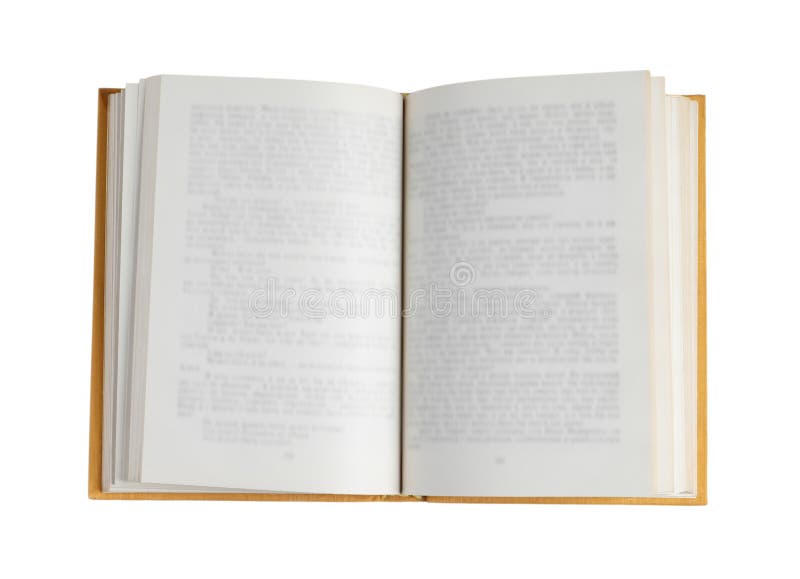 Old Open Hardcover Book Isolated on White Stock Image - Image of ...