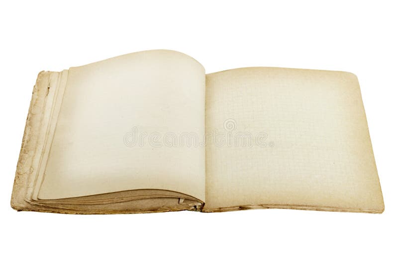 Old open notebook stock image. Image of isolated, open - 28822431