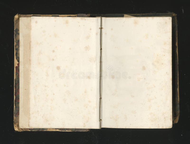 Old Open Notebook with Yellowed Pages. Stock Image - Image of aging ...