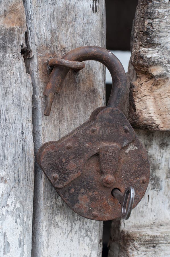Old open padlock and key stock image. Image of open, rusty - 30729483