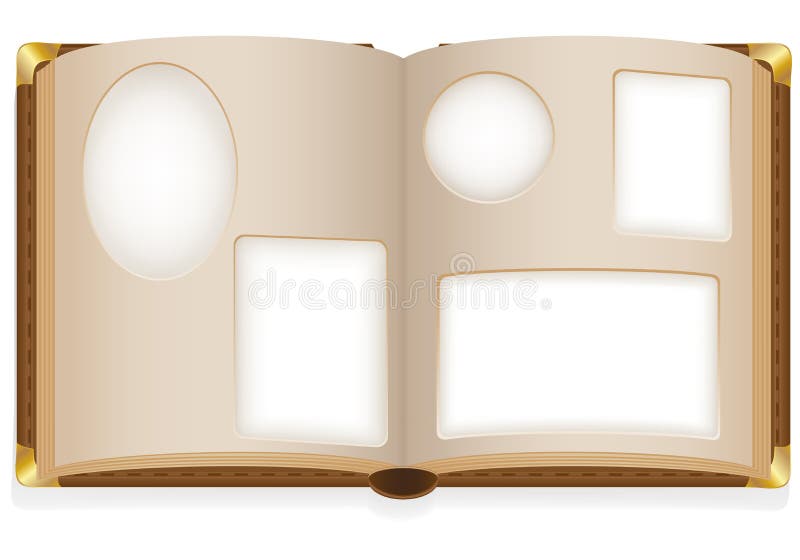 Old Open Photo Album with Blank Photos Vector Illustration Stock Vector ...