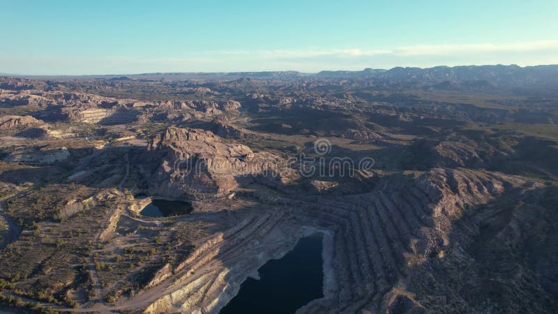 Old Open Pit Uranium Mine. Aerial View Stock Footage - Video of open ...