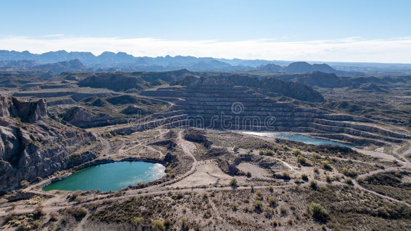 Old Open Pit Uranium Mine. Aerial View Stock Image - Image of nature ...