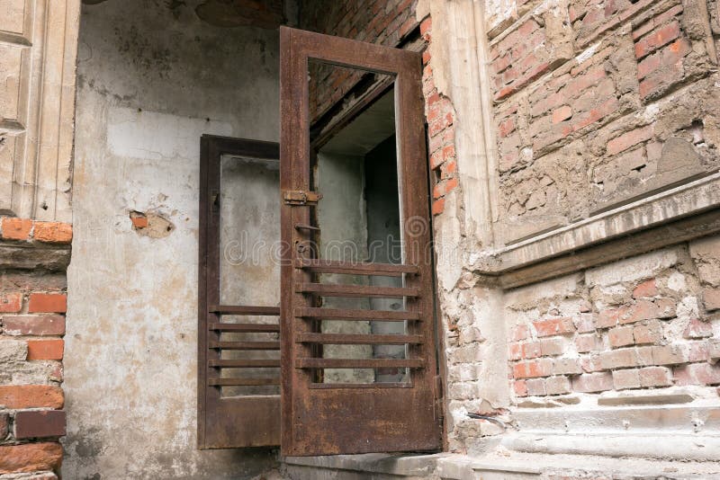 Old open rusty iron door stock photo. Image of dirty - 58303722