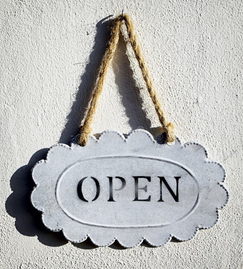 Old open sign stock image. Image of wall, open, color - 36505869