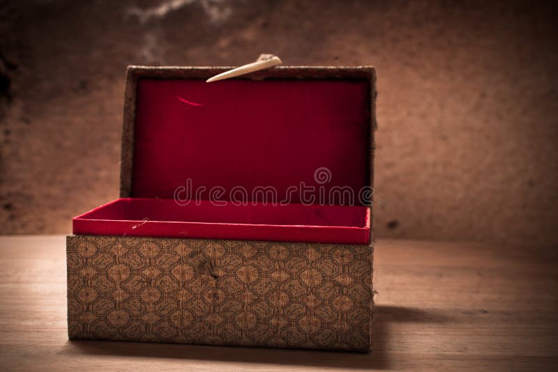 Old Open Vintage Box with Grunge Background Stock Photo - Image of ...