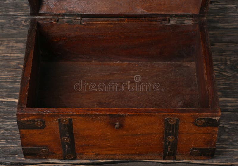 Old open wooden chest stock photo. Image of brown, container - 67991730