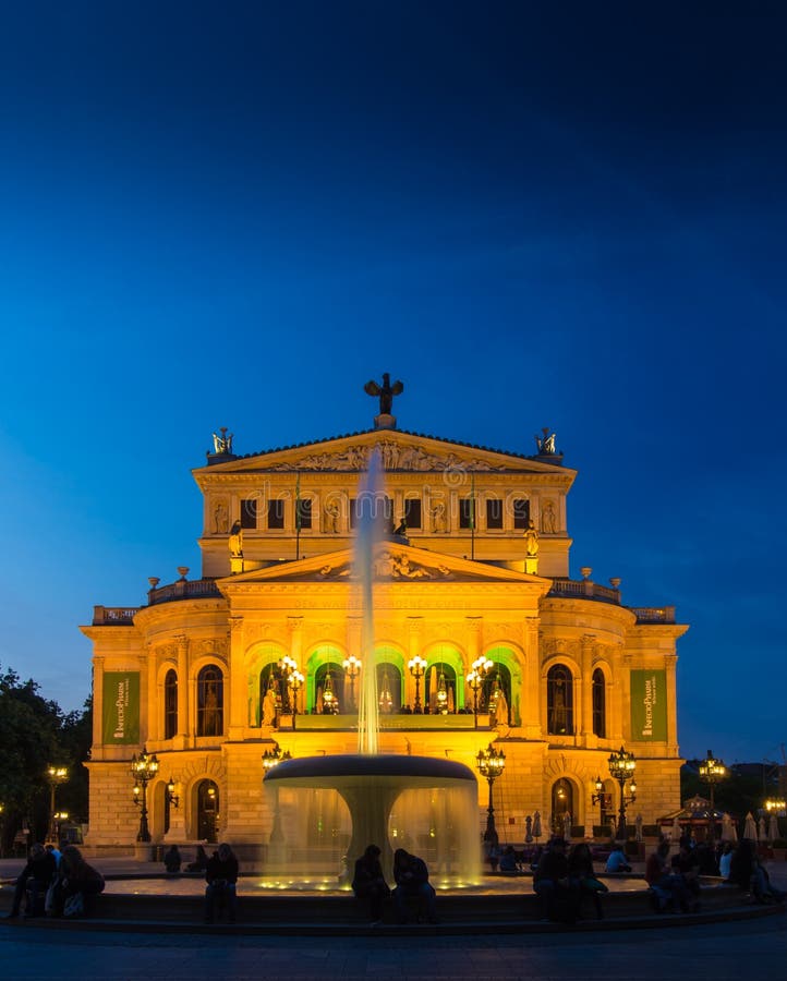 The Old Opera, Alte Oper, in Frankfurt, Germany, at Sunset. Stock Photo ...