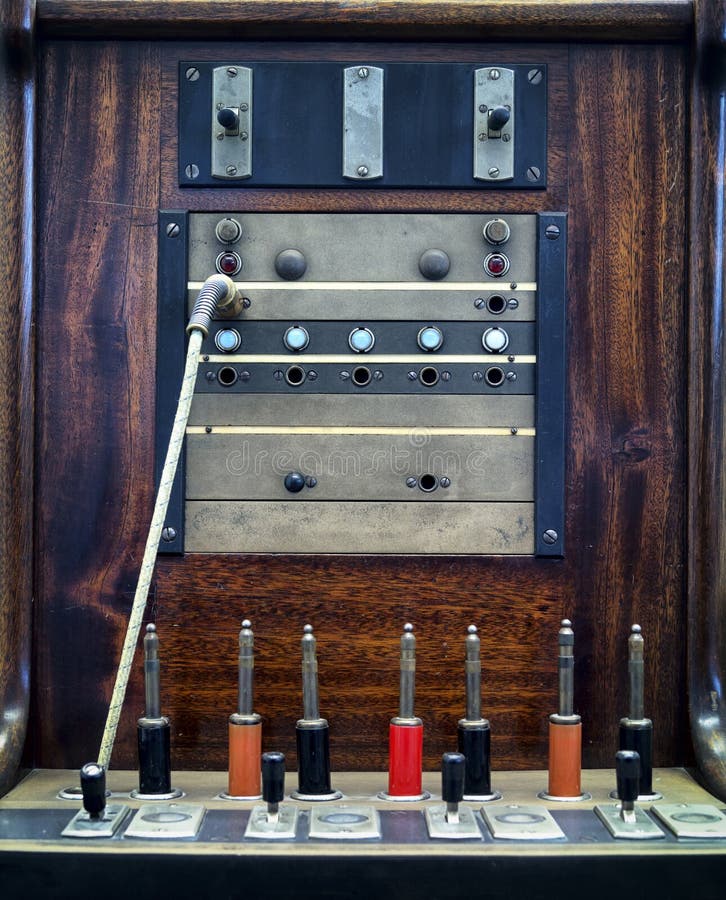 Antique Operator Switchboard Stock Image - Image of switchboard, work ...