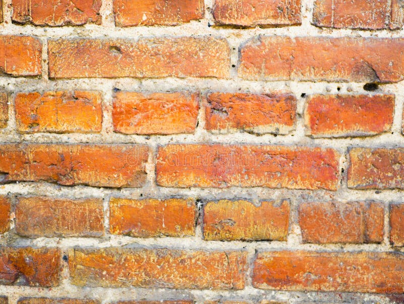Old Orange Brick Wall. Colorful Old British Red Brick Wall Background ...