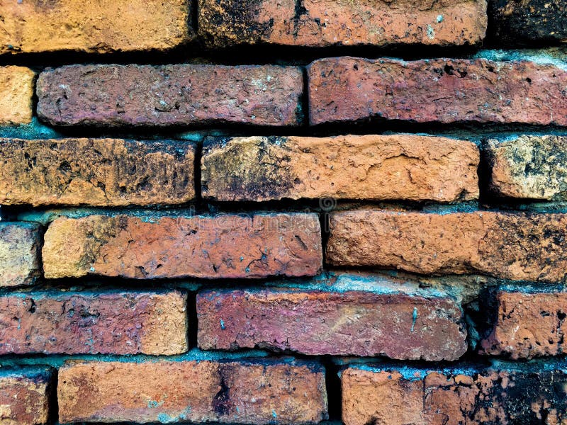 Old Orange Brick Wall Pattern Texture Stock Photo - Image of pattern ...