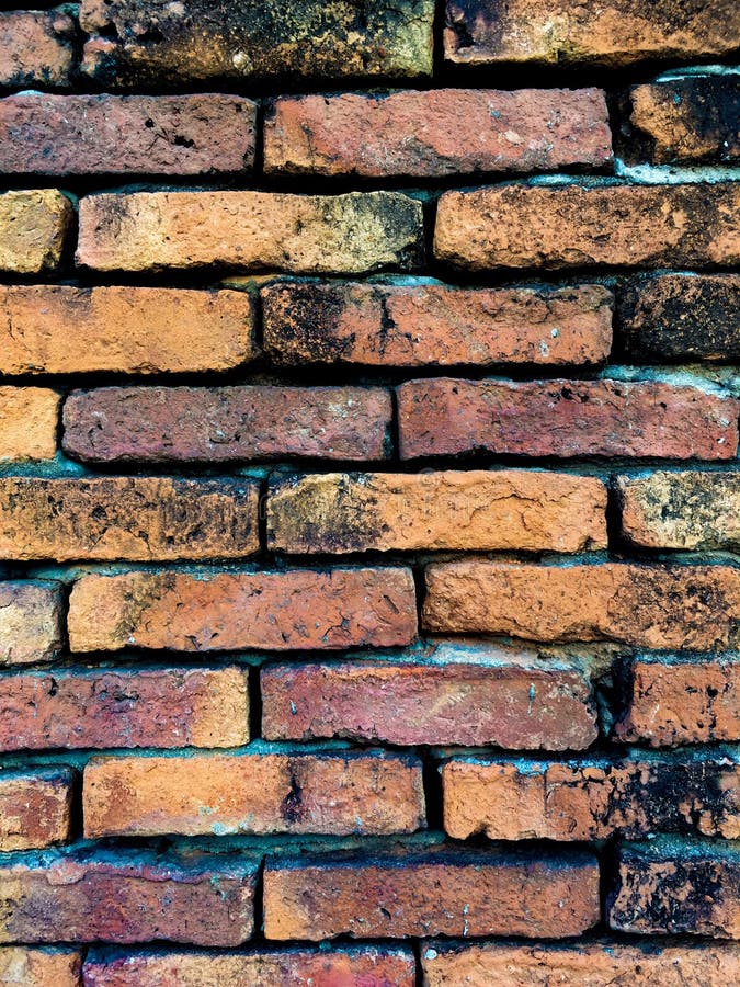 Old Orange Brick Wall Pattern Texture Editorial Photo - Image of ...