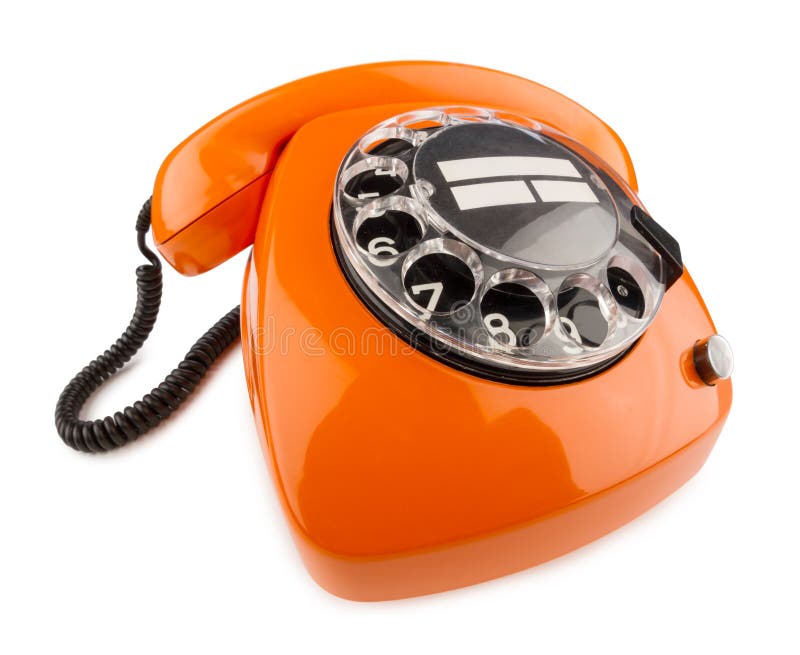 Orange retro phone stock photo. Image of phone, call - 29721738