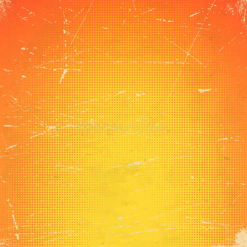 Old Orange Scratched Card with Halftone Gradient Stock Vector ...