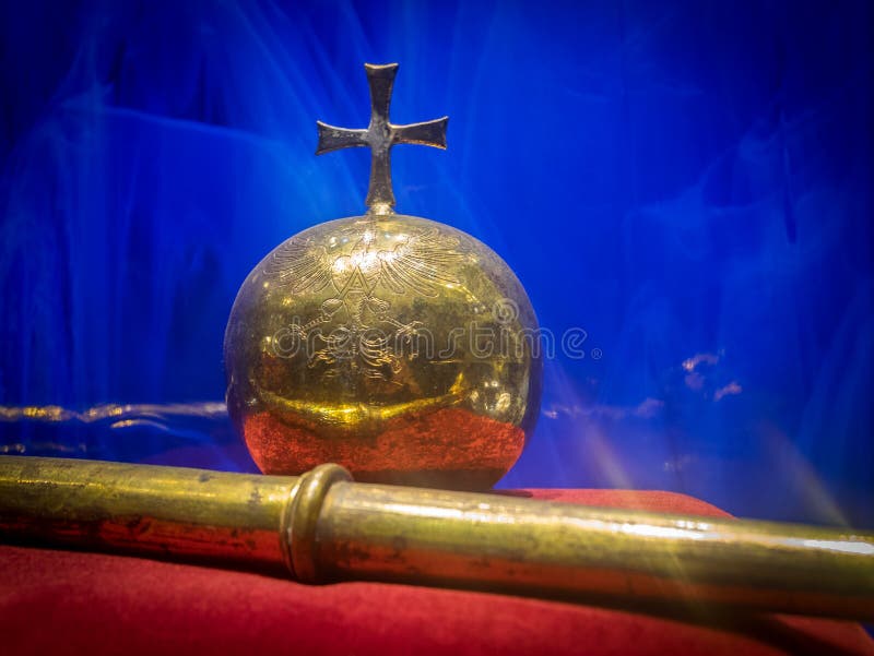 Old Orb with Cross and Scepter Editorial Stock Photo - Image of golden ...