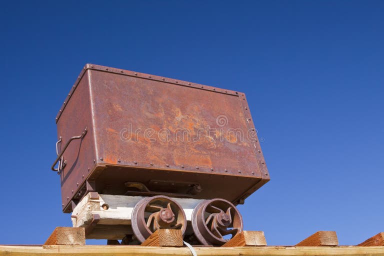 Old Ore Cart stock image. Image of gold, silver, blue - 23696443