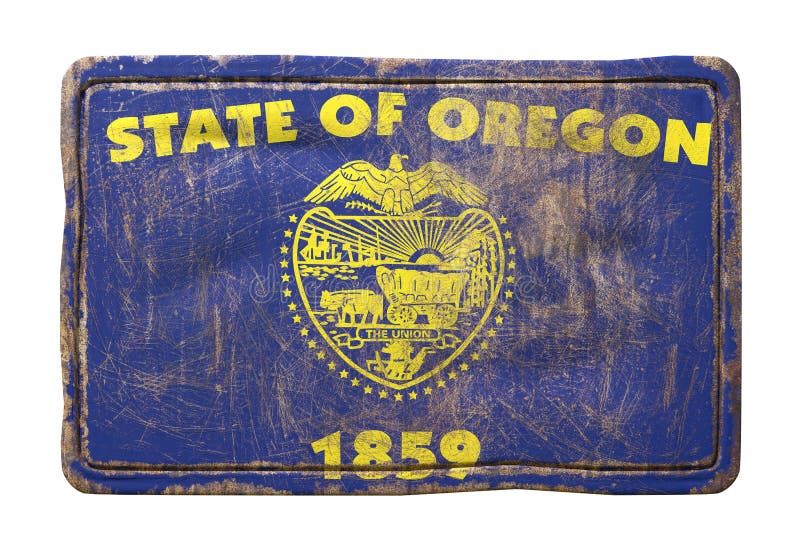 Old Oregon State flag stock illustration. Illustration of sign - 106944438