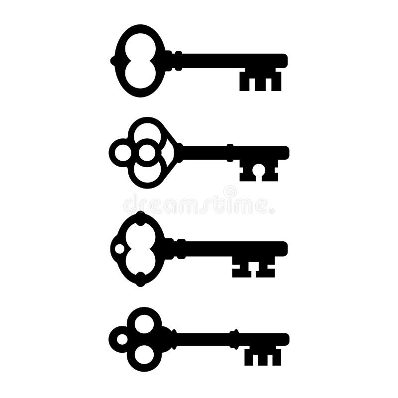 Old skeleton key icon stock vector. Illustration of flat - 169212069