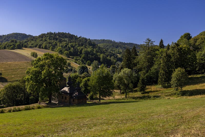 Old Orthodox Church Under the Tree on the Hill at Clear Day with ...