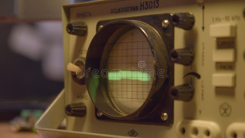 Old Oscillograph with Screen Works Checking Electric Current Stock ...