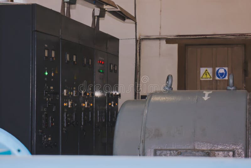 Old Outdated Equipment Control Panel in an Old Production Room Stock ...