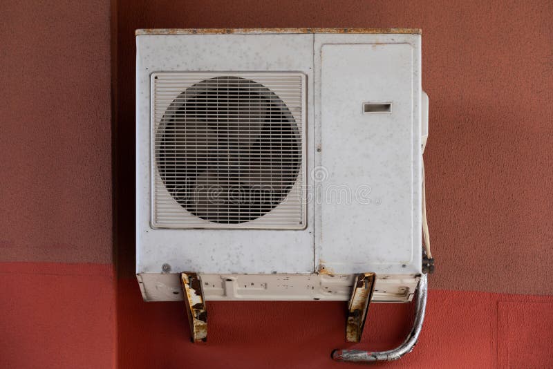 Old Outdoor Air Conditioner Unit Hanging Outside the Building Stock ...