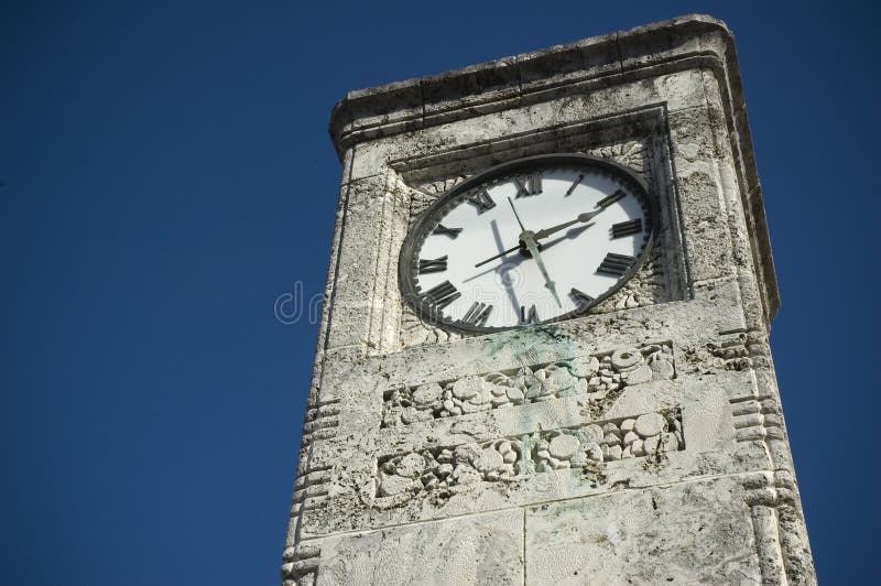 Old Outdoor Clock stock image. Image of blue, hands, florida - 7695647