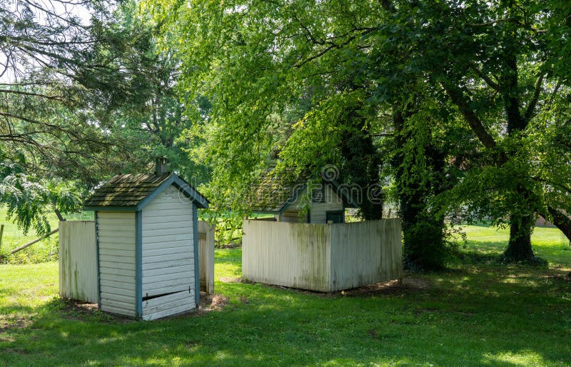 Old Outdoor Outhouses stock image. Image of latrine - 229961467