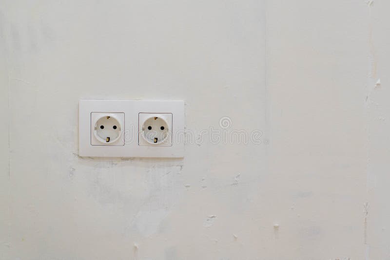 Old Outlet on the White Wall Background Stock Photo - Image of wall ...