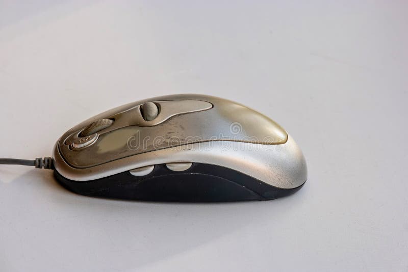 An Old Overused Computer Mouse with Footprint of Long Time Use Stock ...