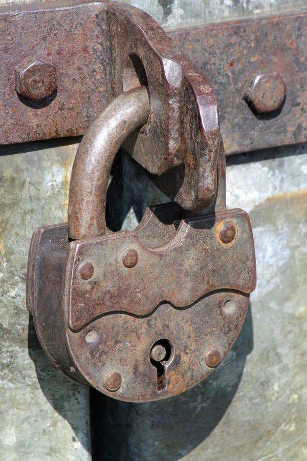 Old pad lock stock image. Image of rivet, hole, close - 31127335