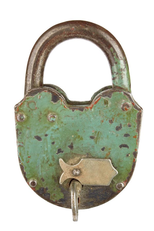 Vintage padlock stock photo. Image of lock, peace, isolated - 1387584