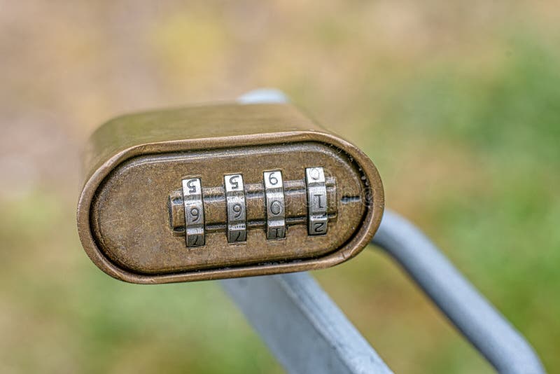 Old Padlock Attached To a Handle with the Combination 1066 Stock Photo ...
