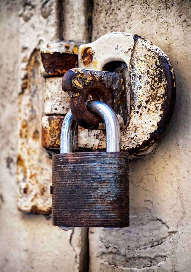 Old padlock stock photo. Image of keyhole, stability - 48912062