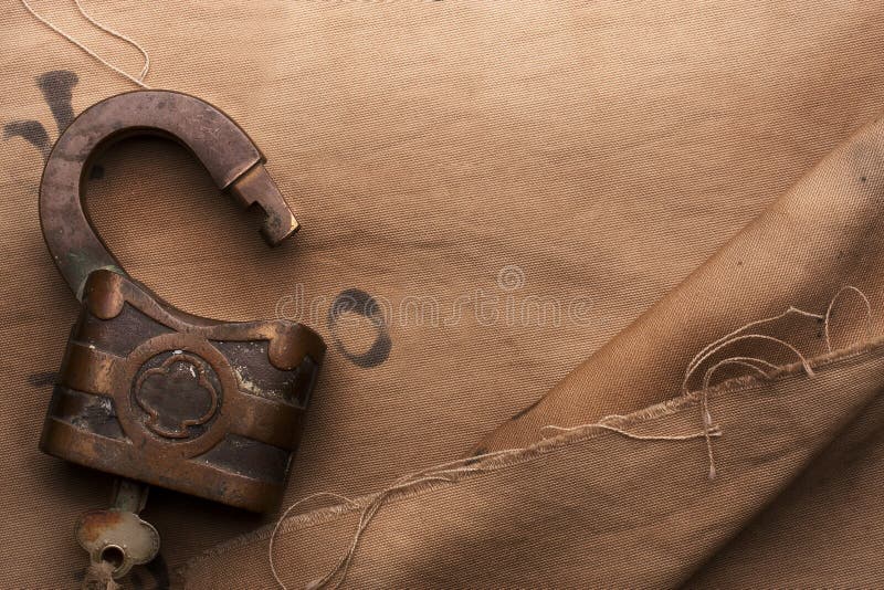 Old padlock stock image. Image of padlock, linen, color - 43561977