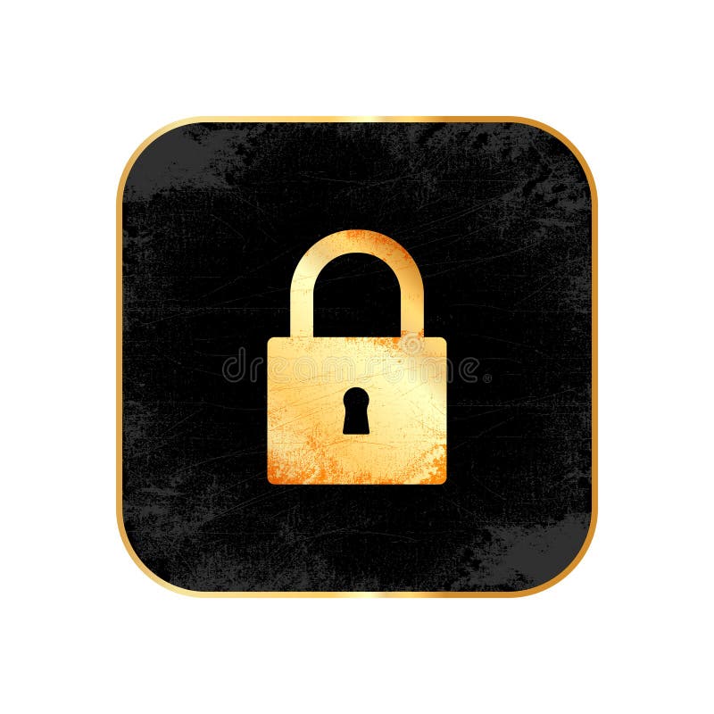 An old padlock stock vector. Illustration of gold, firewall - 336141655