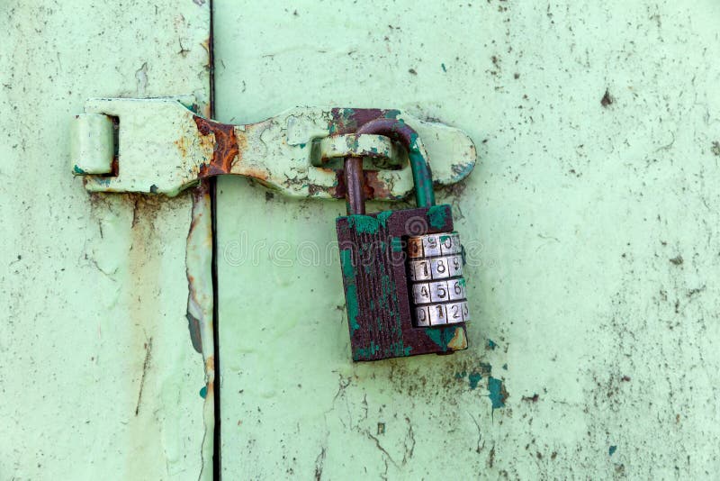 Old padlock with a code stock photo. Image of iron, concept - 205518184