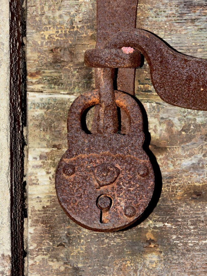 Old padlock with rust stock image. Image of worn, ancient - 79647489
