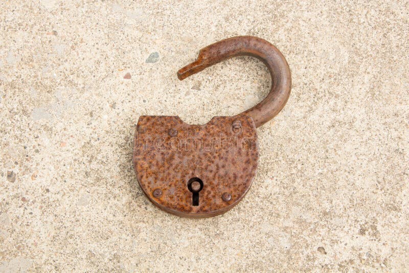 Old padlock stock image. Image of texture, cement, rust - 54038595