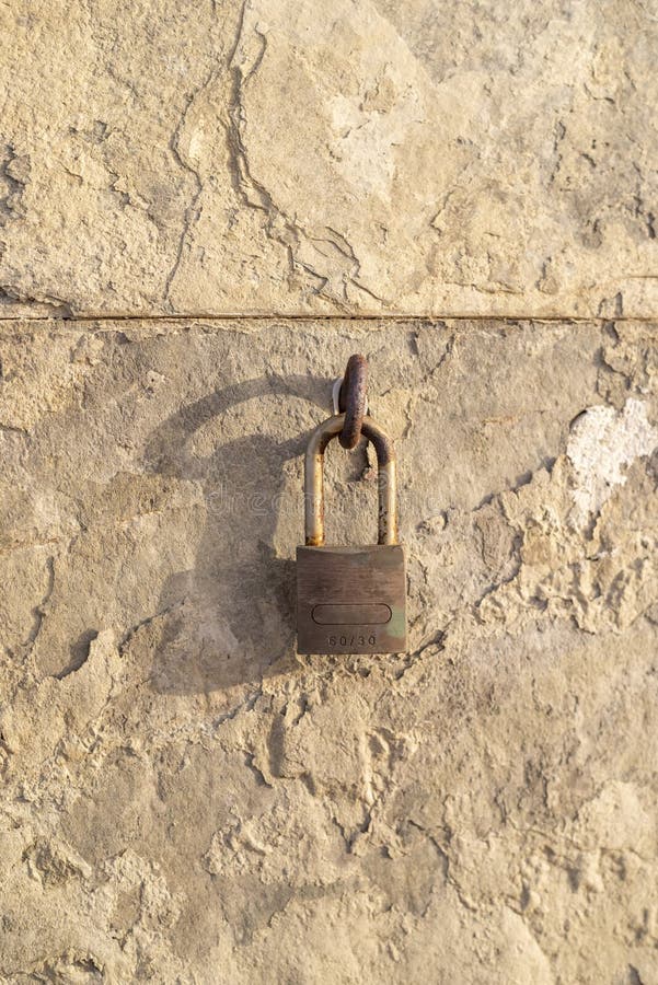Old Padlock on a Stone Wall Stock Photo - Image of natural ...