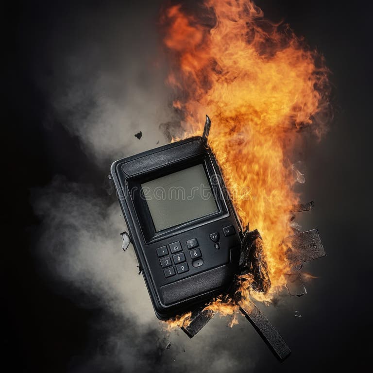 Old Pager Explodes, Dangerous Broken Communication Gadget Stock ...