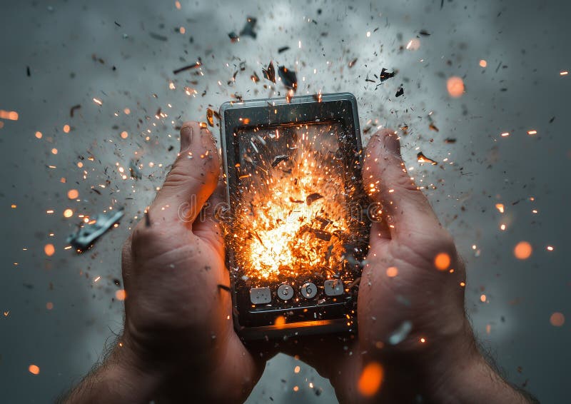 An Old Pager Suddenly Explodes in the Hands of a Man on a City Street ...