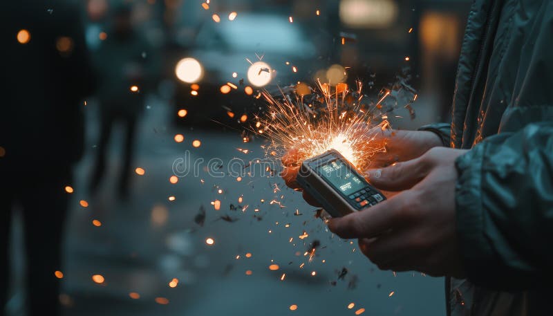 An Old Pager Suddenly Explodes in the Hands of a Man on a City Street ...