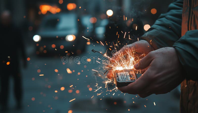 An Old Pager Suddenly Explodes in the Hands of a Man on a City Street ...