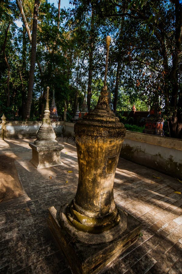 Old pagoda at Pamok temple stock image. Image of metal - 78358307