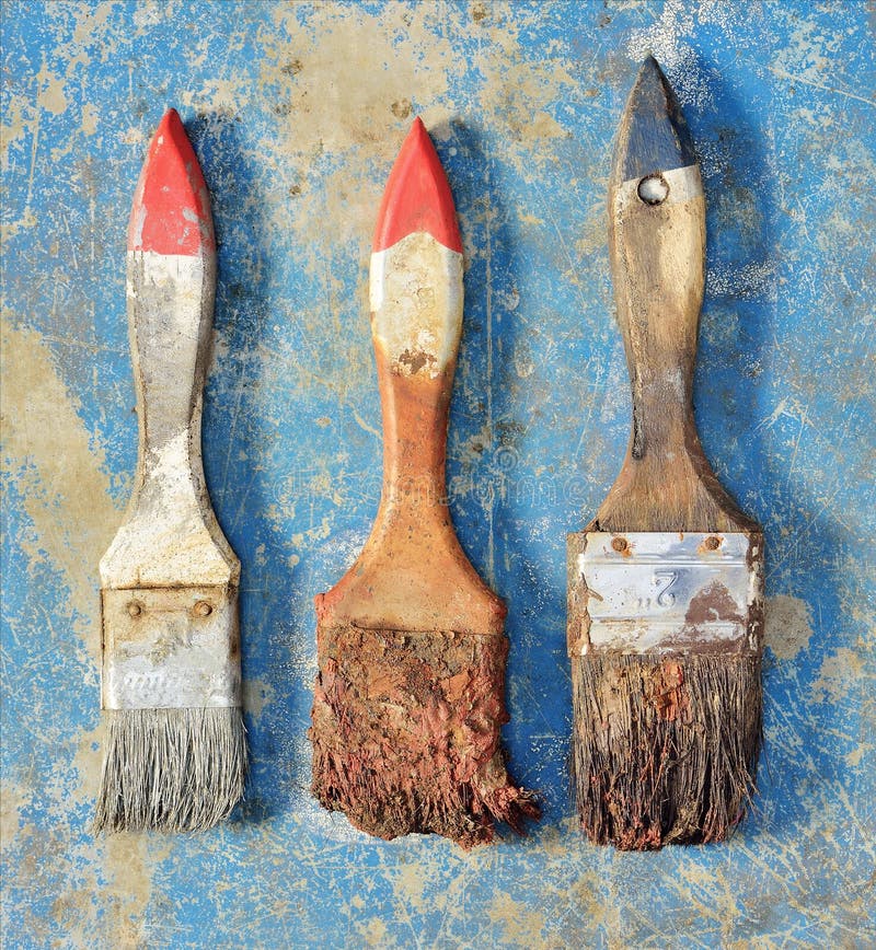 Old Paint Brush on the Floor Stock Image - Image of grunge, bristles ...