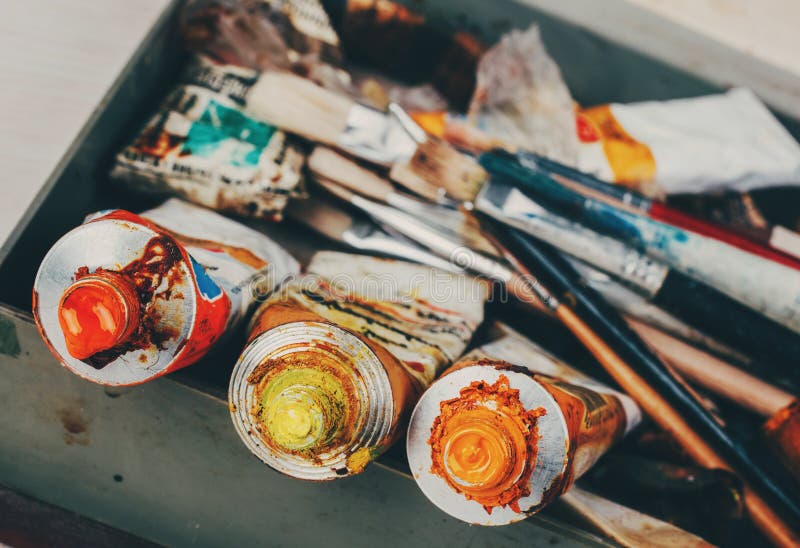 Old Paint tubes stock image. Image of work, group, studio - 63248441