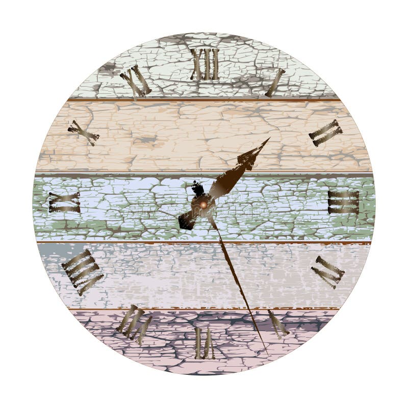 Old_painted_clock stock vector. Illustration of white - 127032999